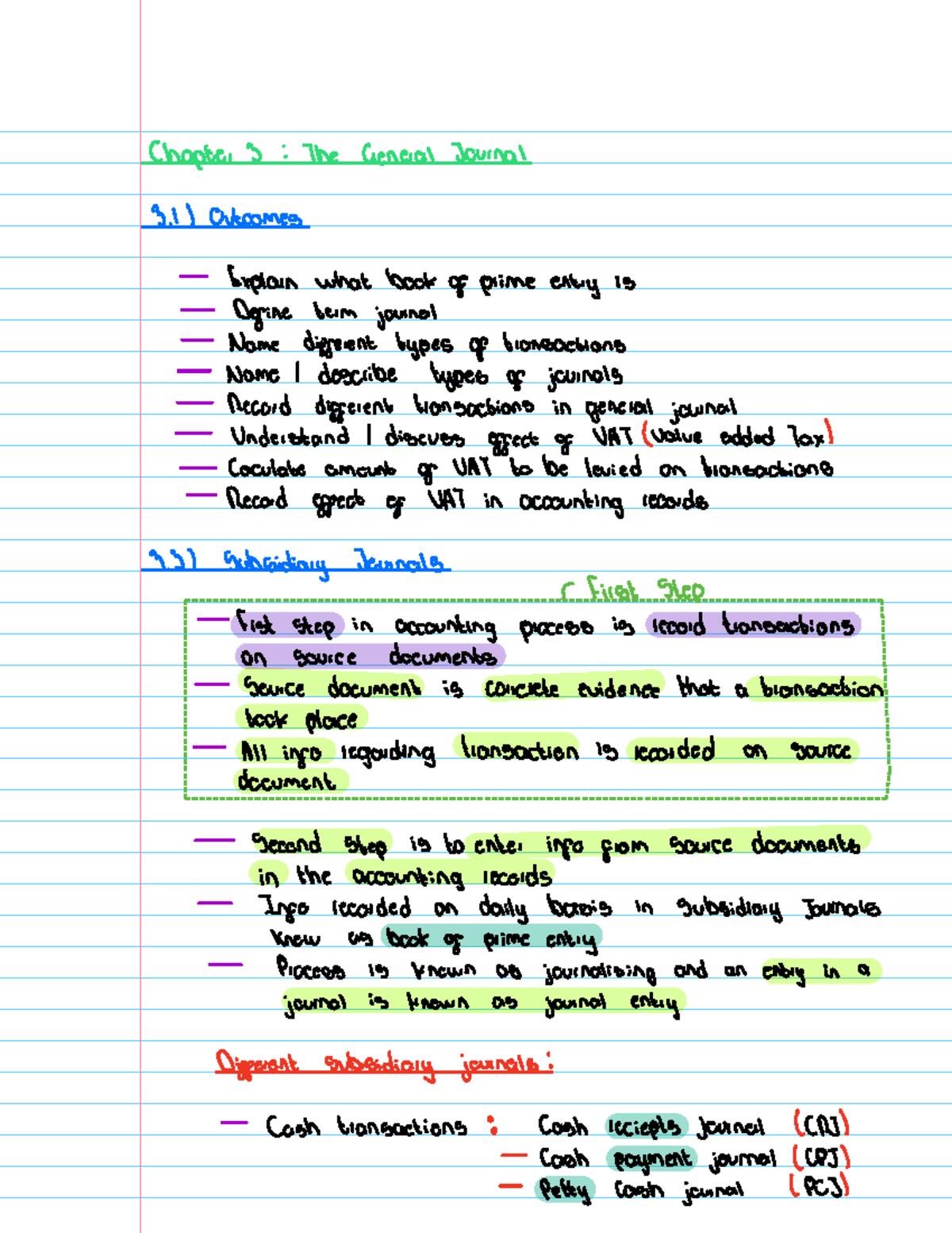 ACCS111 Chapter 3 - Accs 111 notes - Chapter 3 The General Journal 3 ...