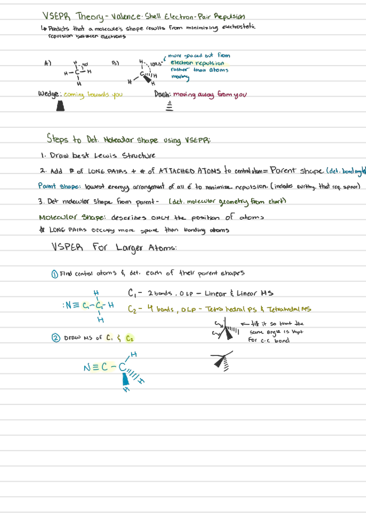 CHM101 - Chapter 3: VSEPR Theory and Molecular Shapes Practice - Studocu