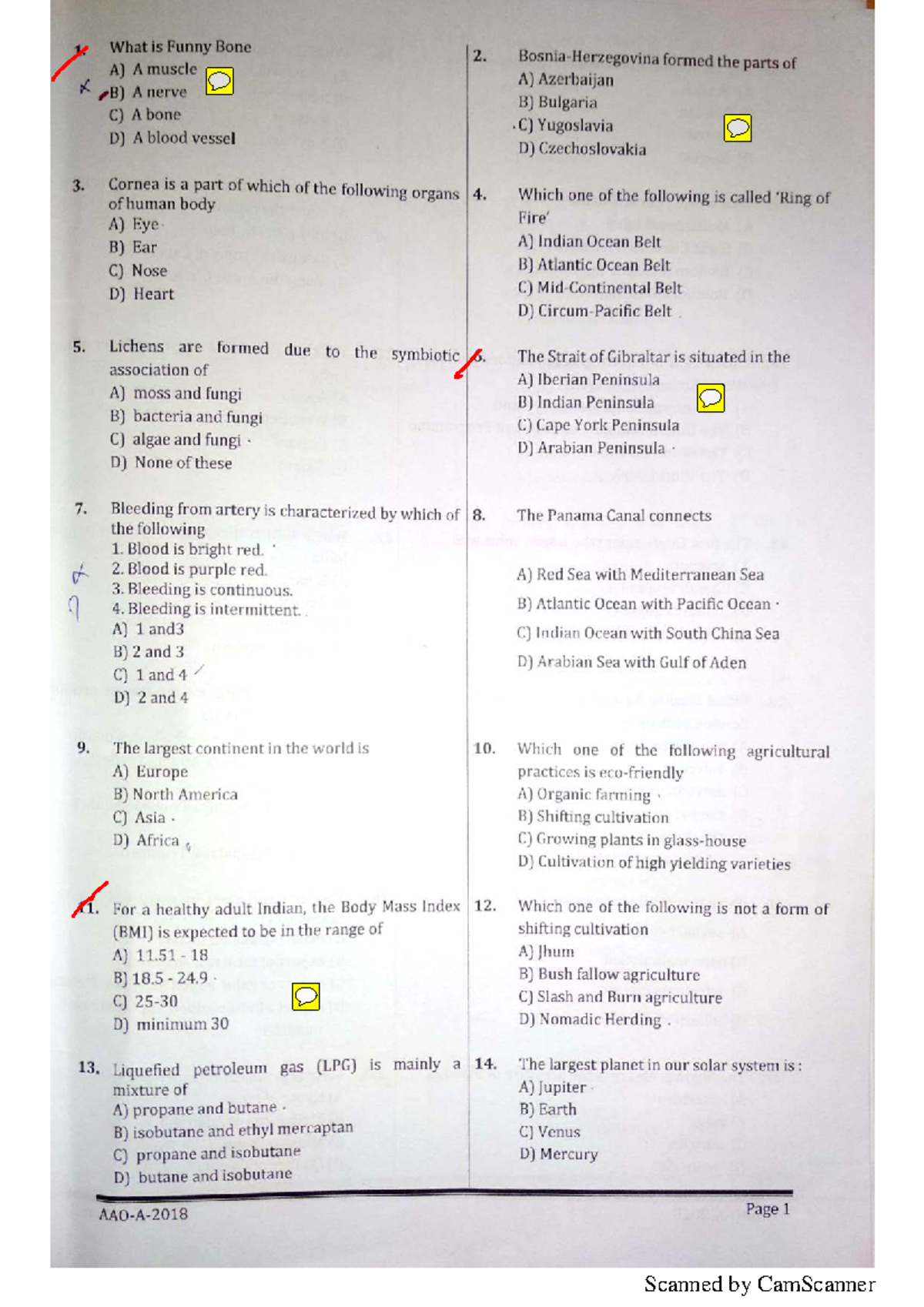 Aao Mains GS - General Knowledge Questions and Answers - Studocu