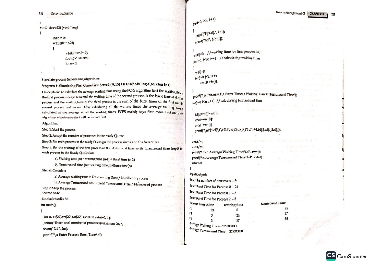 Operating system Programs - 116 OPERATING SYSTEM Process Management o CHAPTER 3 117 1 void int I ...