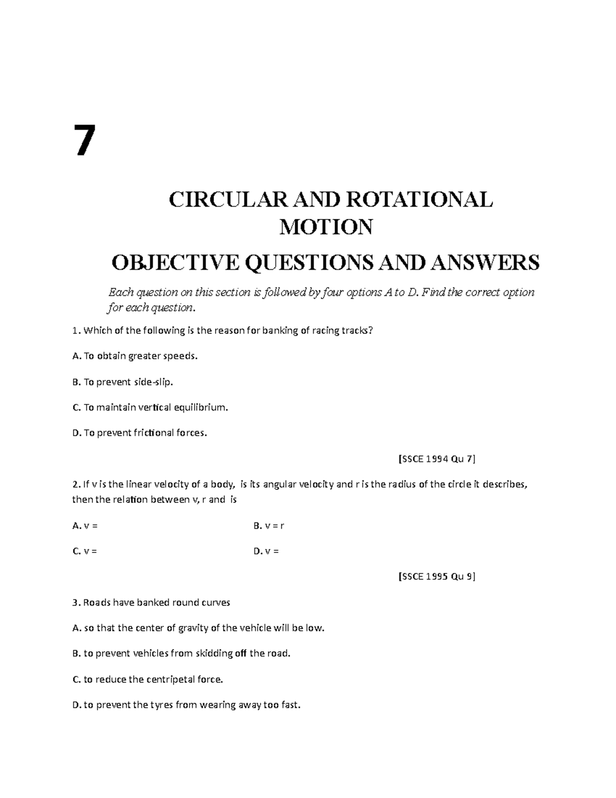 7 Circular AND Rotational Motion - 7 CIRCULAR AND ROTATIONAL MOTION ...