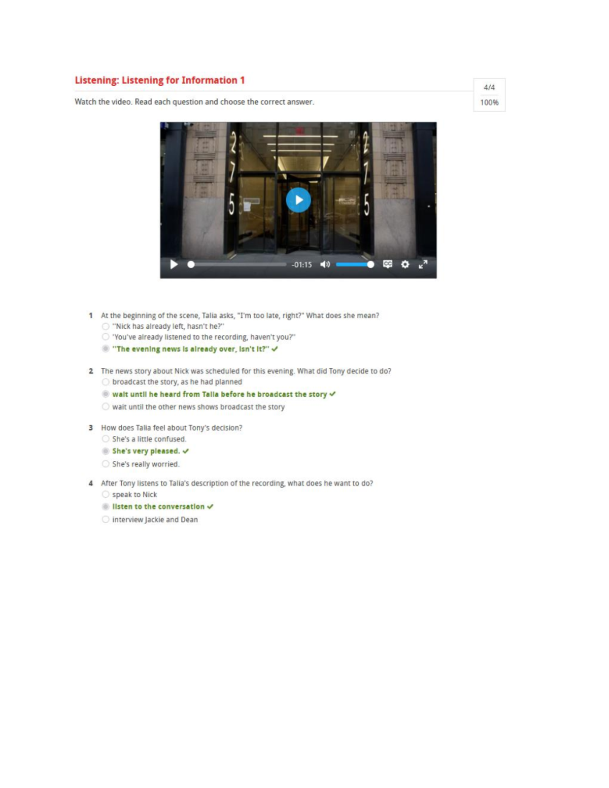Kso2 - Listening for Information and Ideas: Exercises and Answers - Studocu