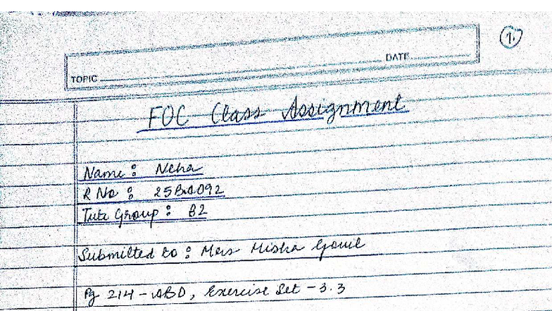 Foc Assignment - Course Code Analysis and Insights - Studocu