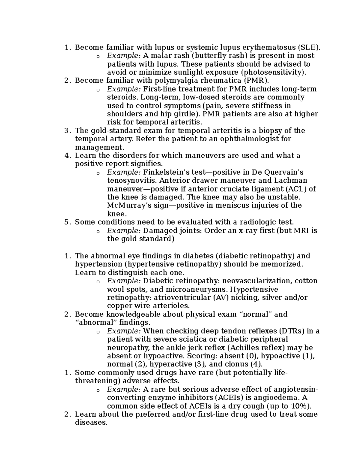 SLE, PMR, and Common Drug Info: Comprehensive Review Guide - Studocu