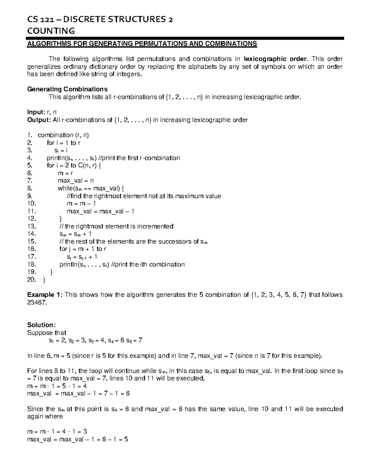 Discrete Structure 2 Counting Algo Problem Cs 121 Discrete