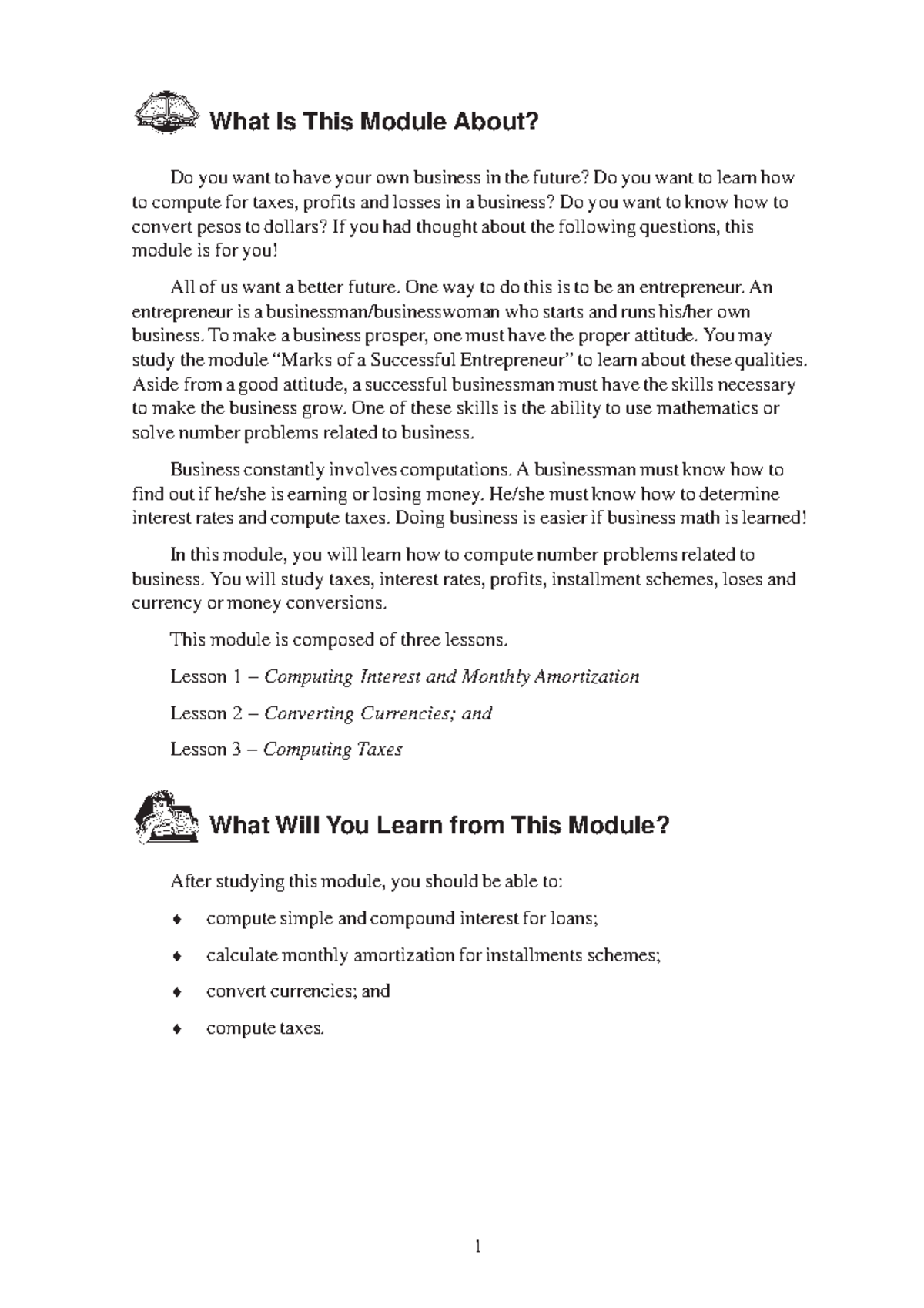 Business Math 1: Learning Interest, Amortization & Taxes - Studocu