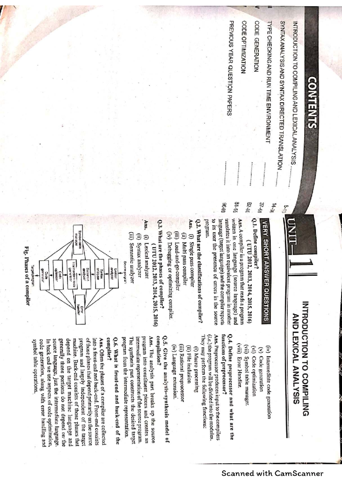 Compiler-gold - This is the semester exam preparation question answer ...