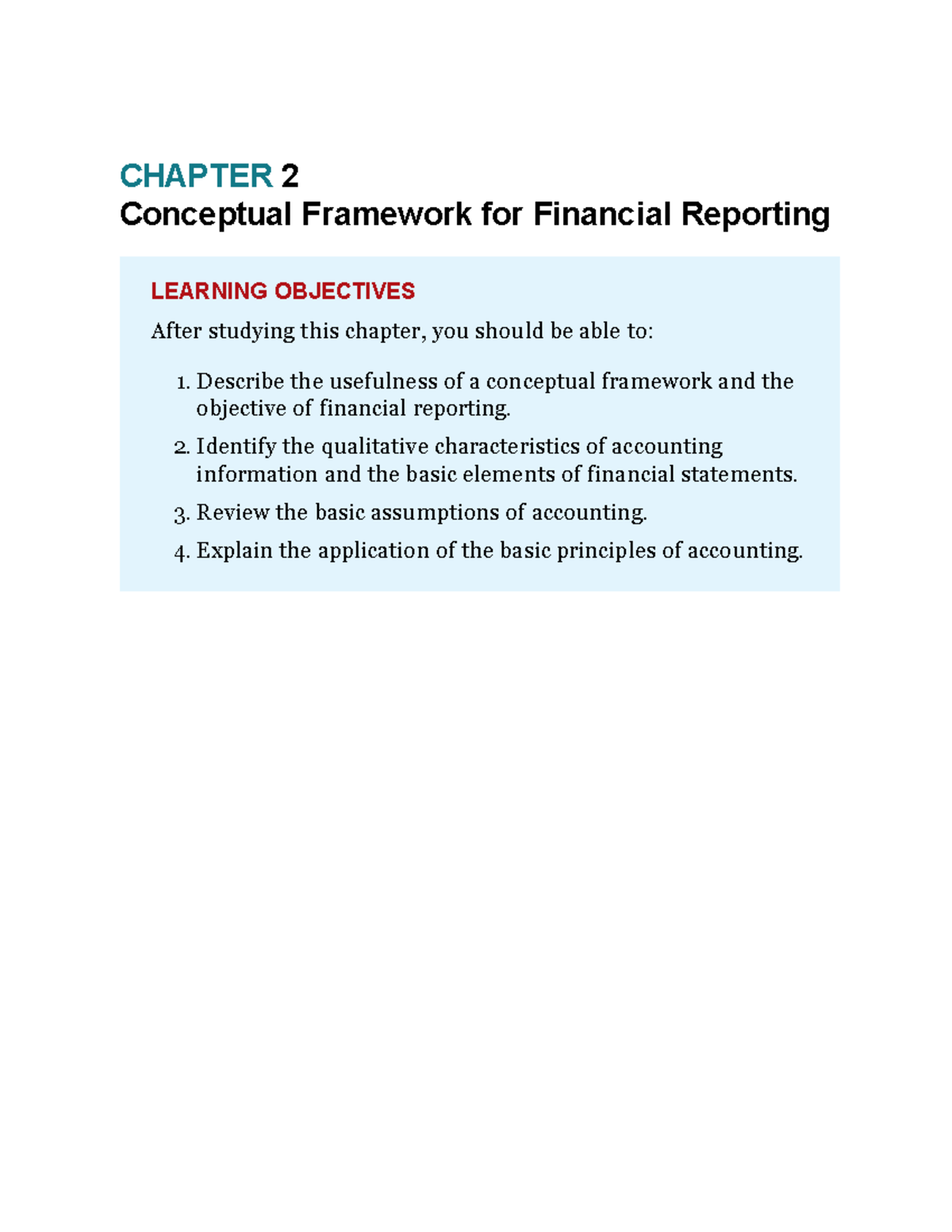 Chapter 2 Conceptual Framework For Financial Reporting Key Insights