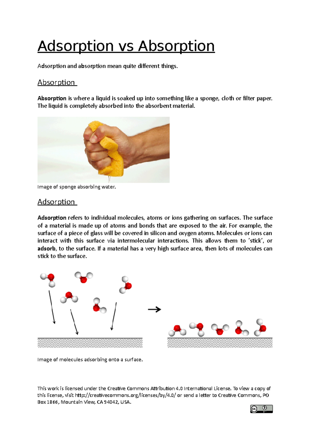 Adsorption-vs-absorption - Adsorption vs Absorption Adsorption and ...
