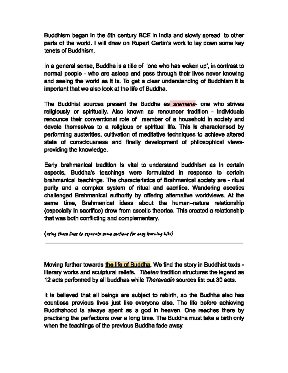 Buddhism: Key Tenets and the Life of Buddha (Course Code: REL101) - Studocu