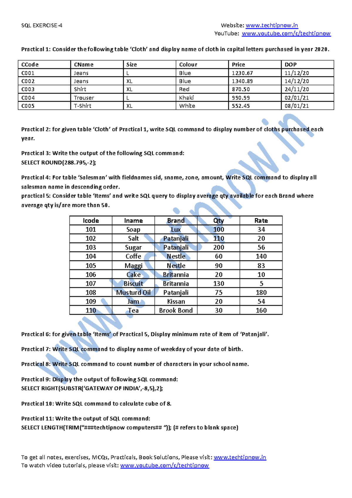 SQL Exercises: Practical Tasks and Queries - NAA - Studocu