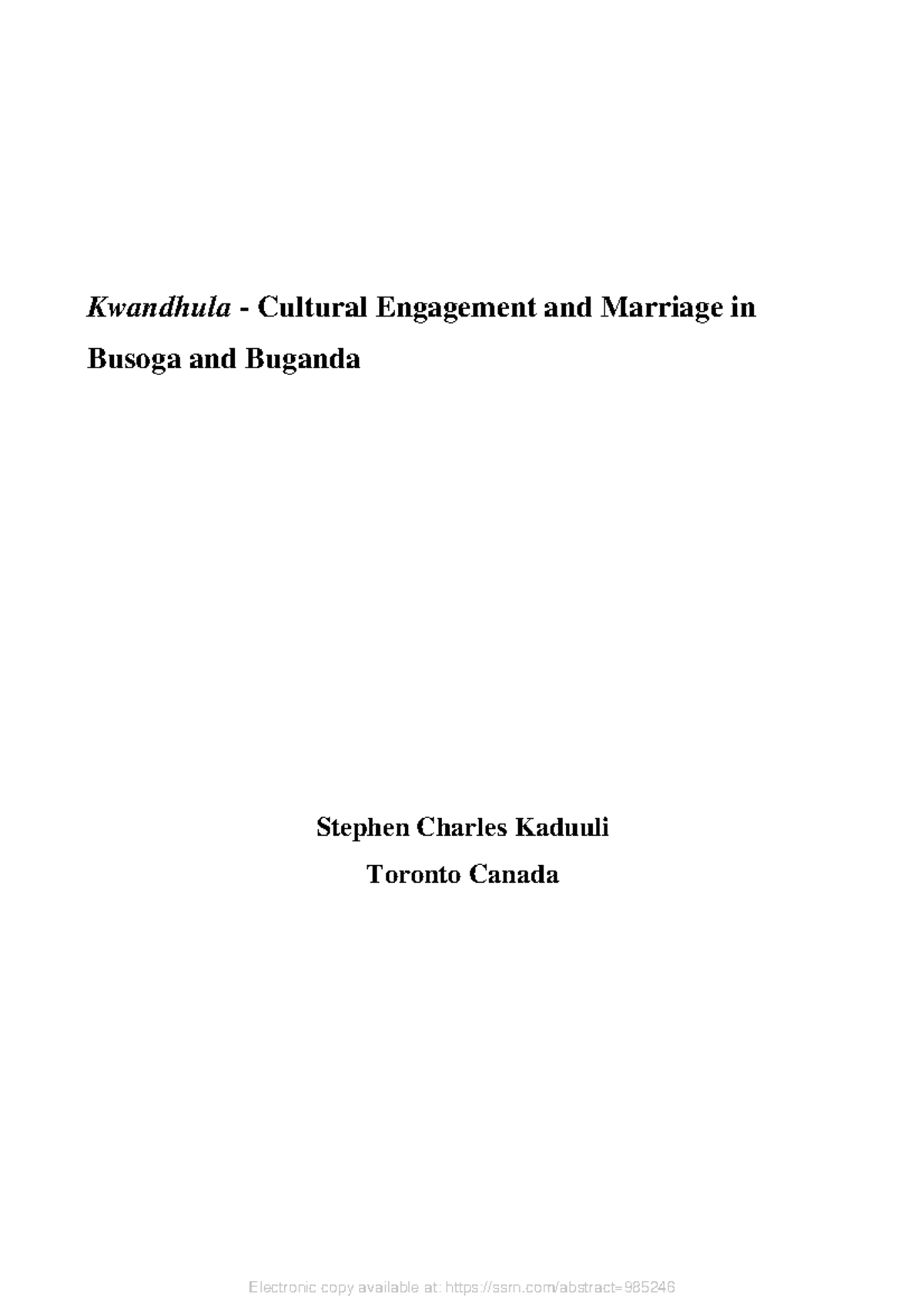 Introduction ceremony in Busoga and Buganda - Kwandhula - Cultural ...