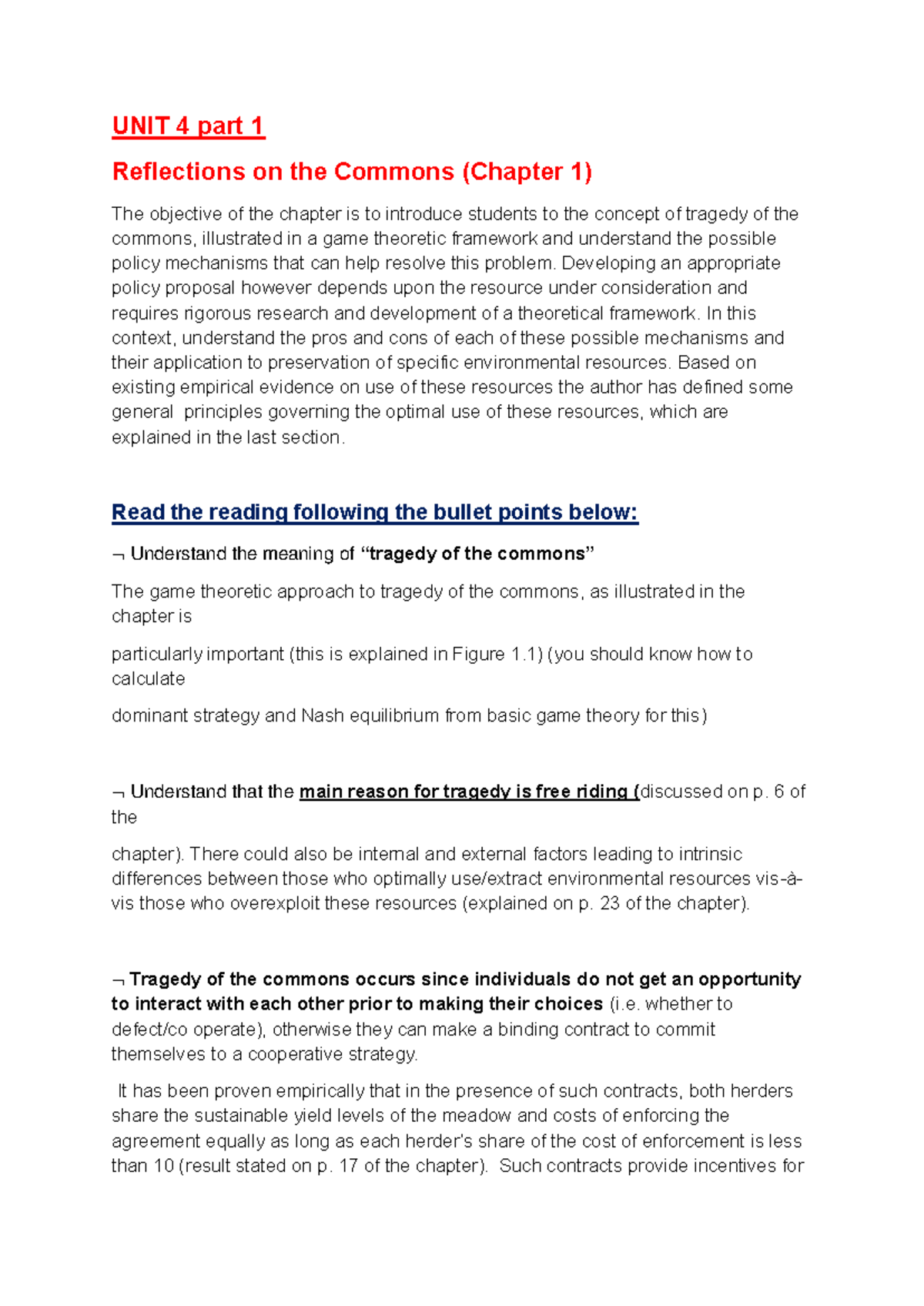 UNIT 4 part 1 - notes Development - UNIT 4 part 1 Reflections on the ...