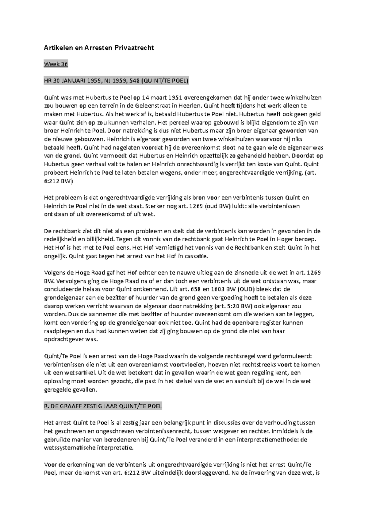 Artikelen en Arresten Privaatrecht: Week 36-38 Overzicht en ...
