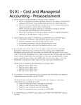 D101 - Cost and Managerial Accounting - Studocu