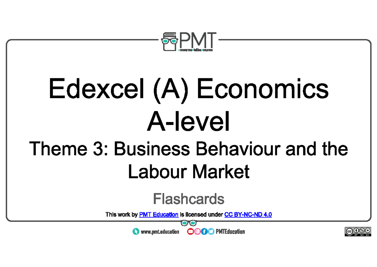 Edexcel (A) Economics Theme 3: Business Behaviour Definitions ...