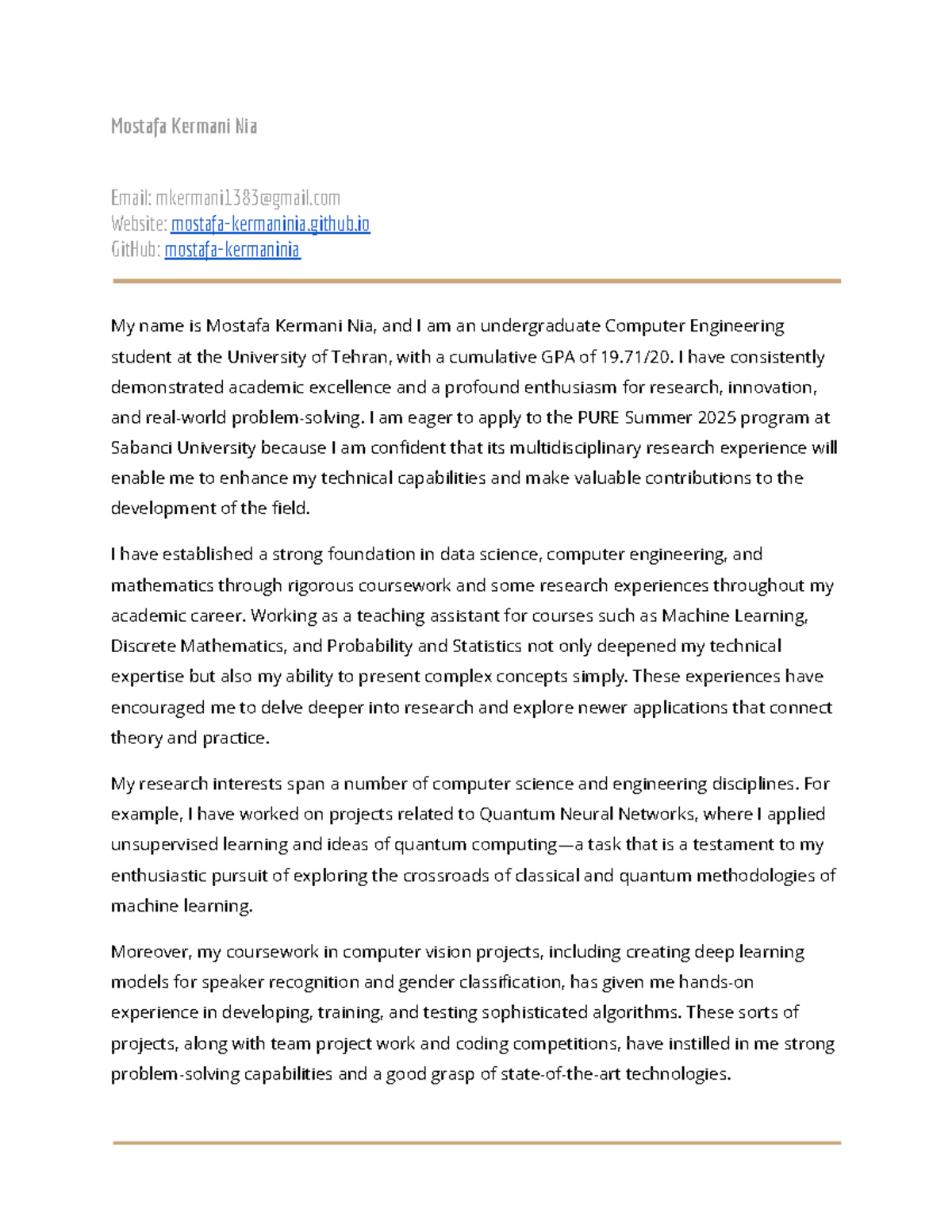 SOP - its a - Mostafa Kermani Nia Email: mkermani1383@gmail Website ...