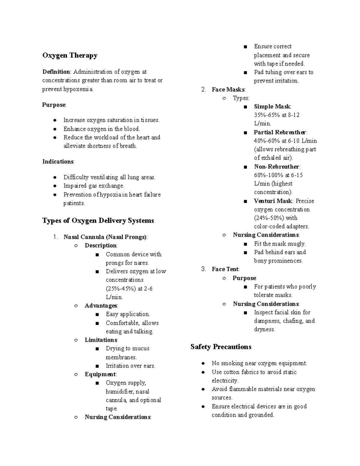 Oxygen Therapy Guidelines - Medical Course (RETD-EM) - Studocu