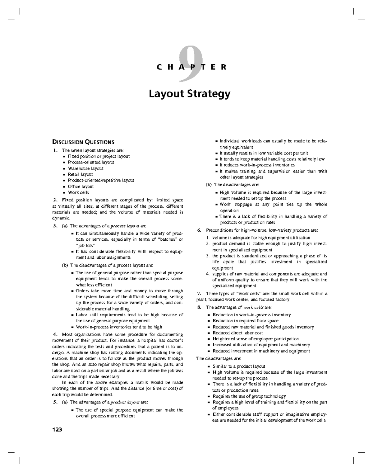 Ch09 123-145 - Key answers - 123 9 C H A P T E R Layout Strategy ...