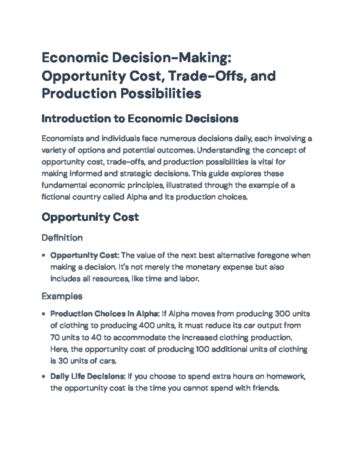 Economic Decision-Making: Opportunity Cost, Trade-Offs & PPC Insights ...