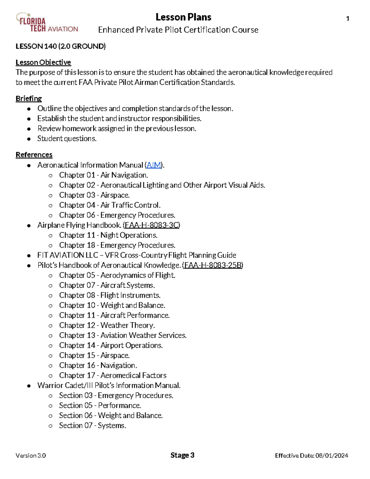 Enhanced Private Pilot Certification Course Lesson Plans (Version 3.0 ...