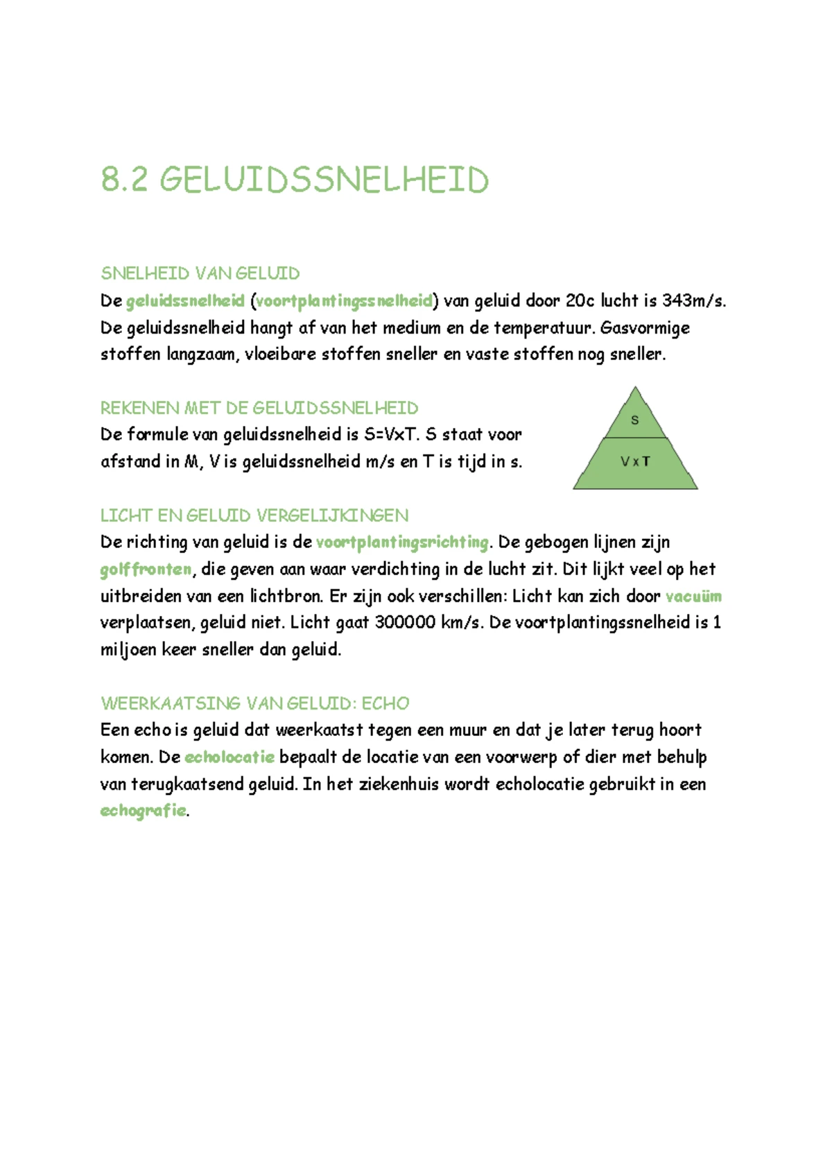 Samenvatting Nask 8.1: Geluid als Trilling en Voortplanting - Studeersnel