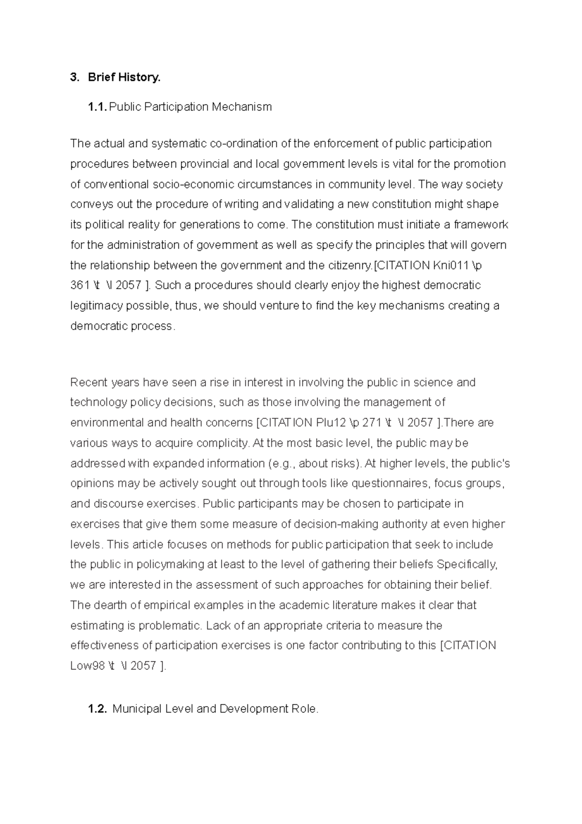 SPA 122 Brief History Assignment: Public Participation & Local Gov ...