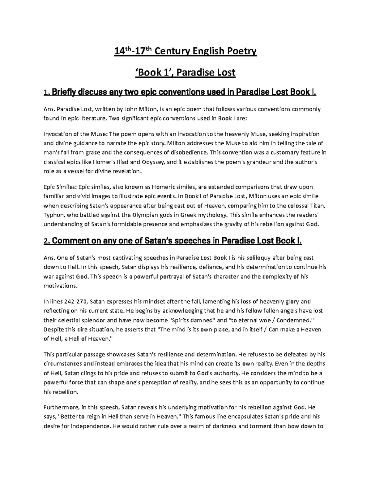 14th-17th Century English Poetry - 14 th - th Century English Poetry ...