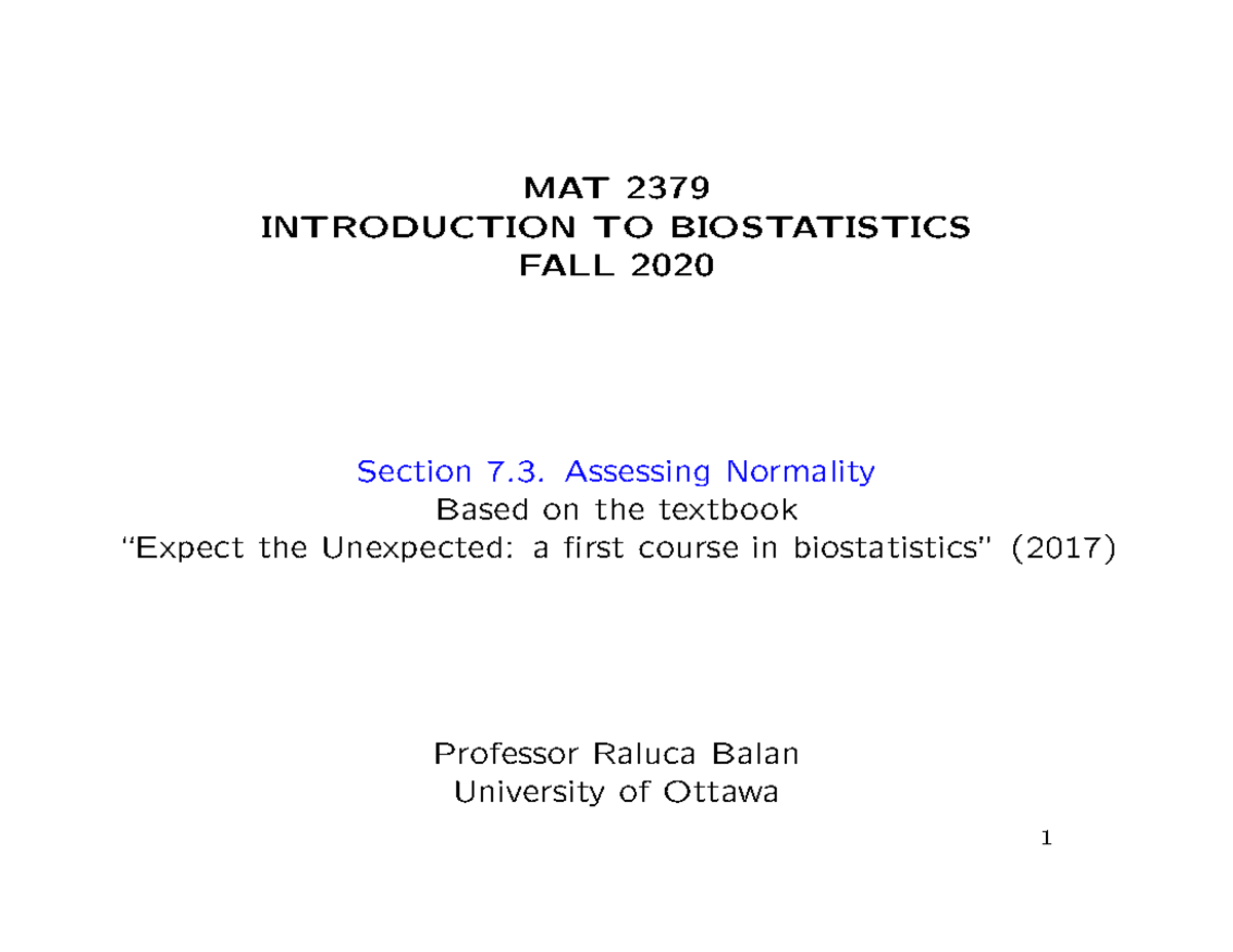 2379 slides section 7 3 - Lecture notes Lecture 7 - MAT 2379 ...