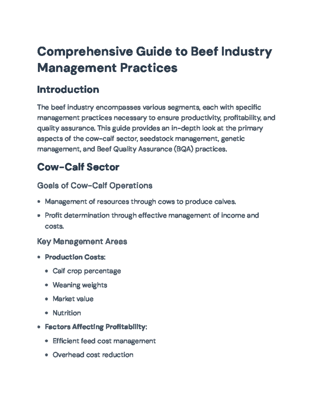 Beef Industry Management Practices: A Comprehensive Guide ...