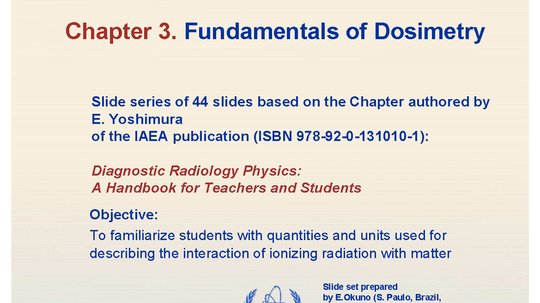 Chapter 03 - Fundamentals of Dosimetry: Key Concepts and Quantities - Studocu