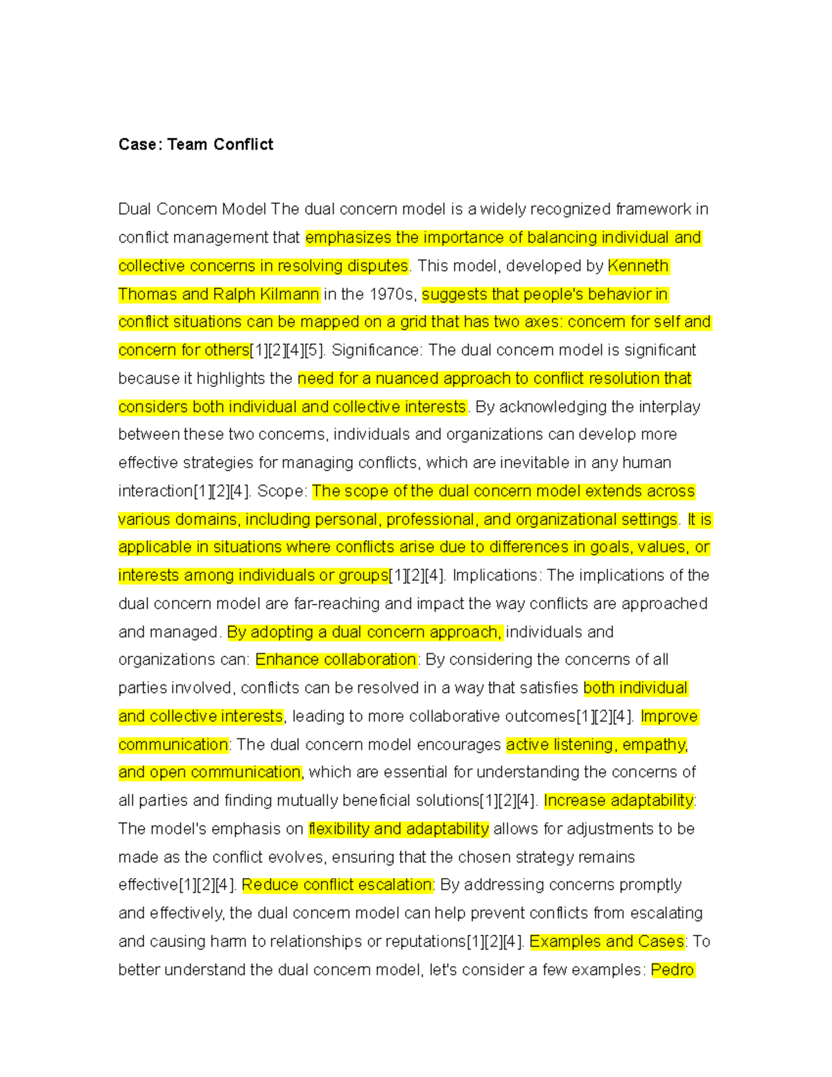 Conflict Management Cases: Dual Concern & Personality Models Analysis ...
