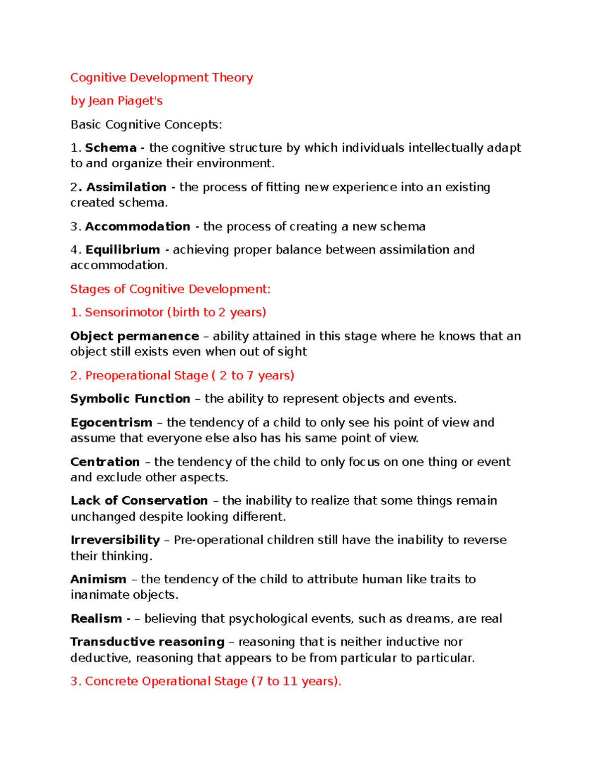 Cognitive Theory by Jean Piaget - Cognitive Development Theory by Jean ...