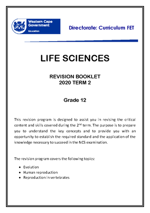 LIFE Science Grade 12 Essay Questions - GRADE 12 Life sciences grade12 ...