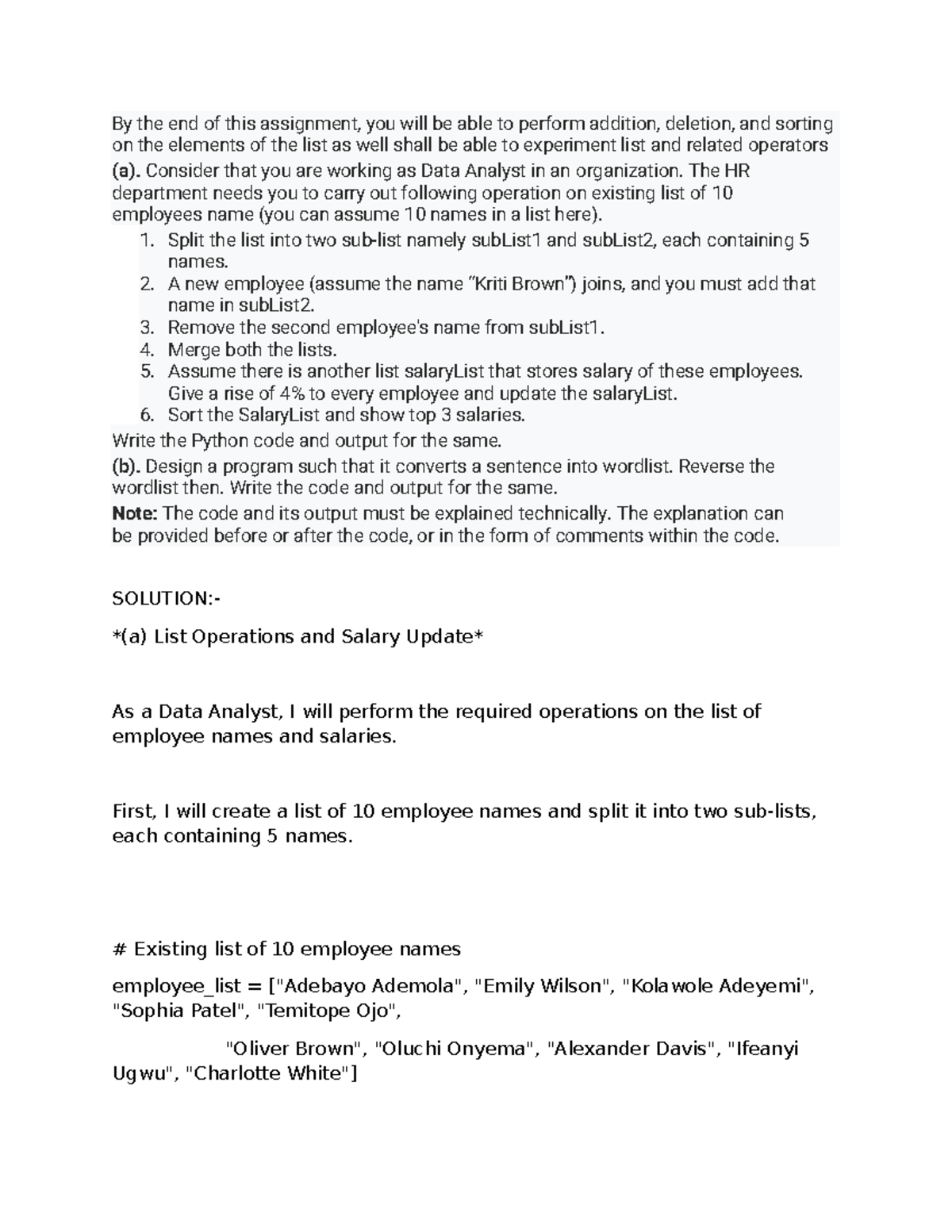 Programming Assignments Unit 6^J CS 1101-01 - By the end of this assignment, you will be able to ...