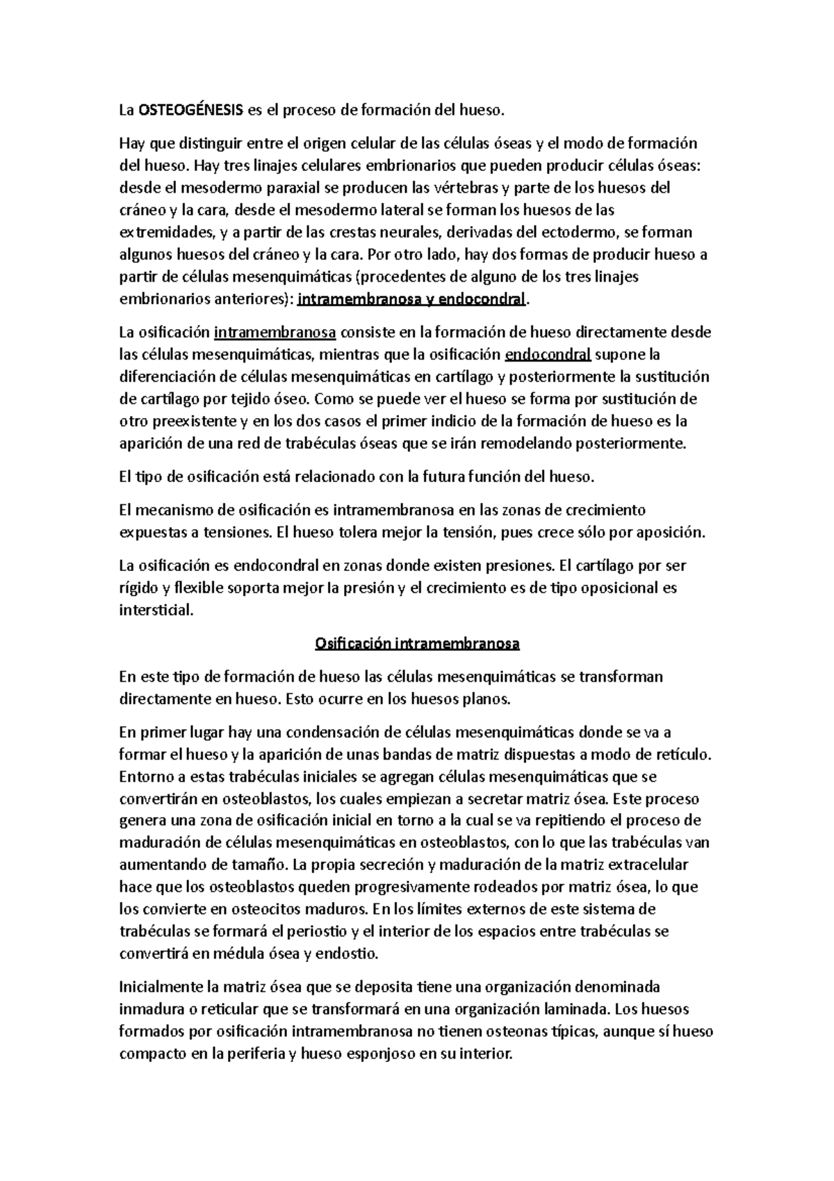 Osteogénesis: el proceso de la formación del hueso y sus tipos ...