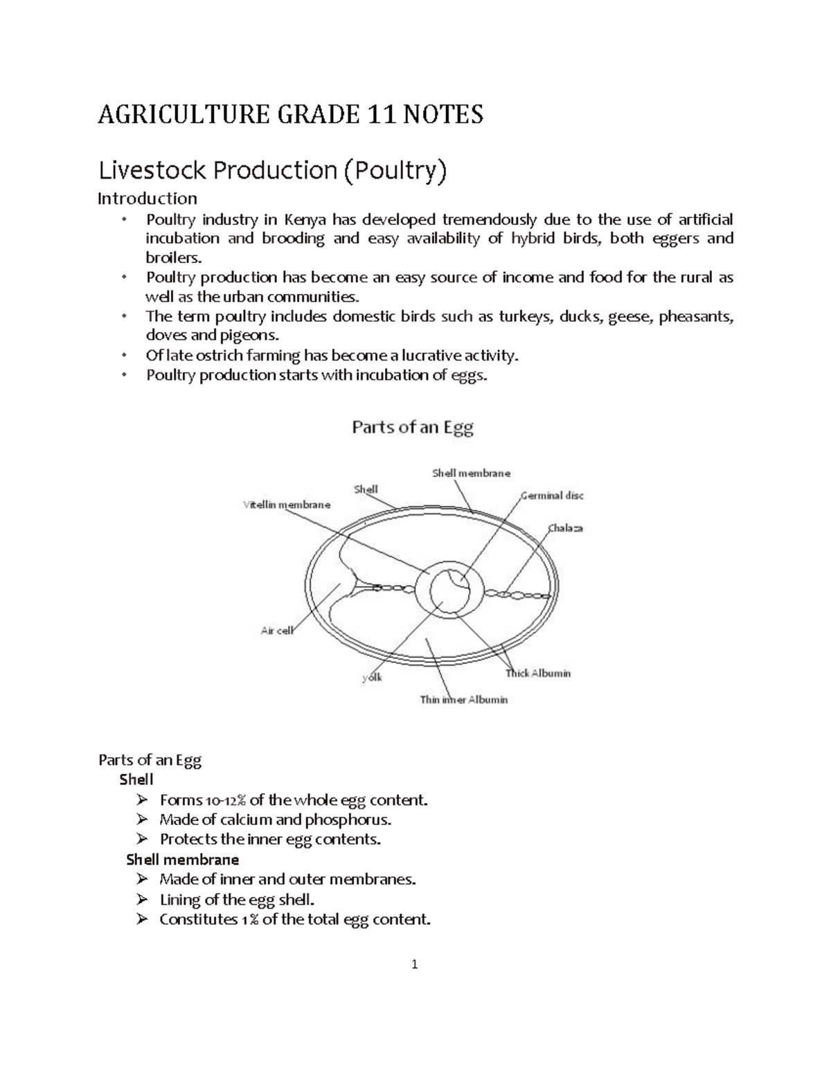 Agriculture Grade 11 Notes - AGRICULTURE GRADE 11 NOTES Livestock ...