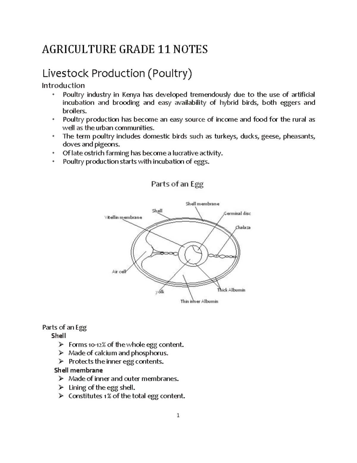 Agriculture Grade 11 Notes - AGRICULTURE GRADE 11 NOTES Livestock ...