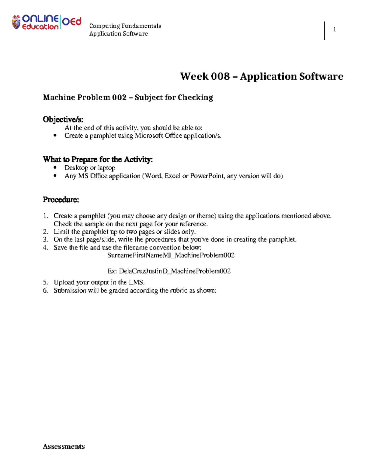 Week008-Machine Problem 002 revised - Computing Fundamentals ...