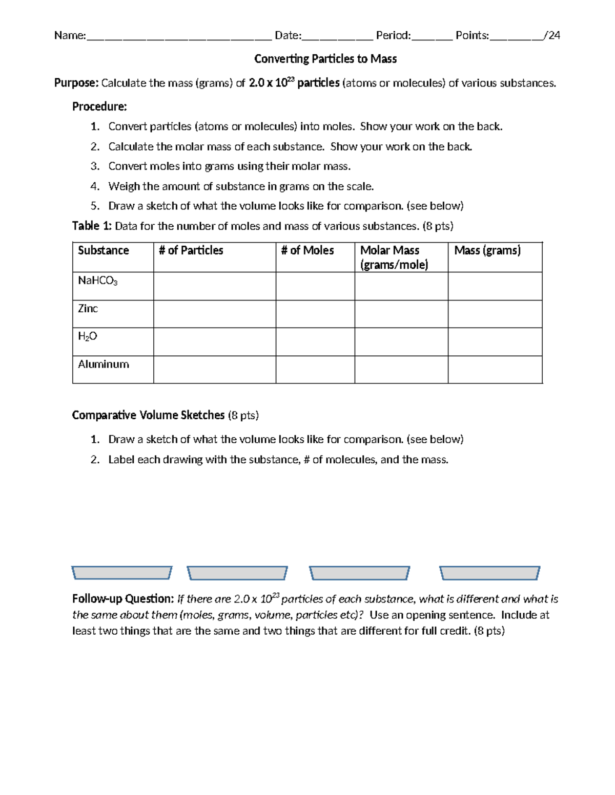 Mass Calculation Lab Guide: Converting Particles to Grams (Chem 101 ...
