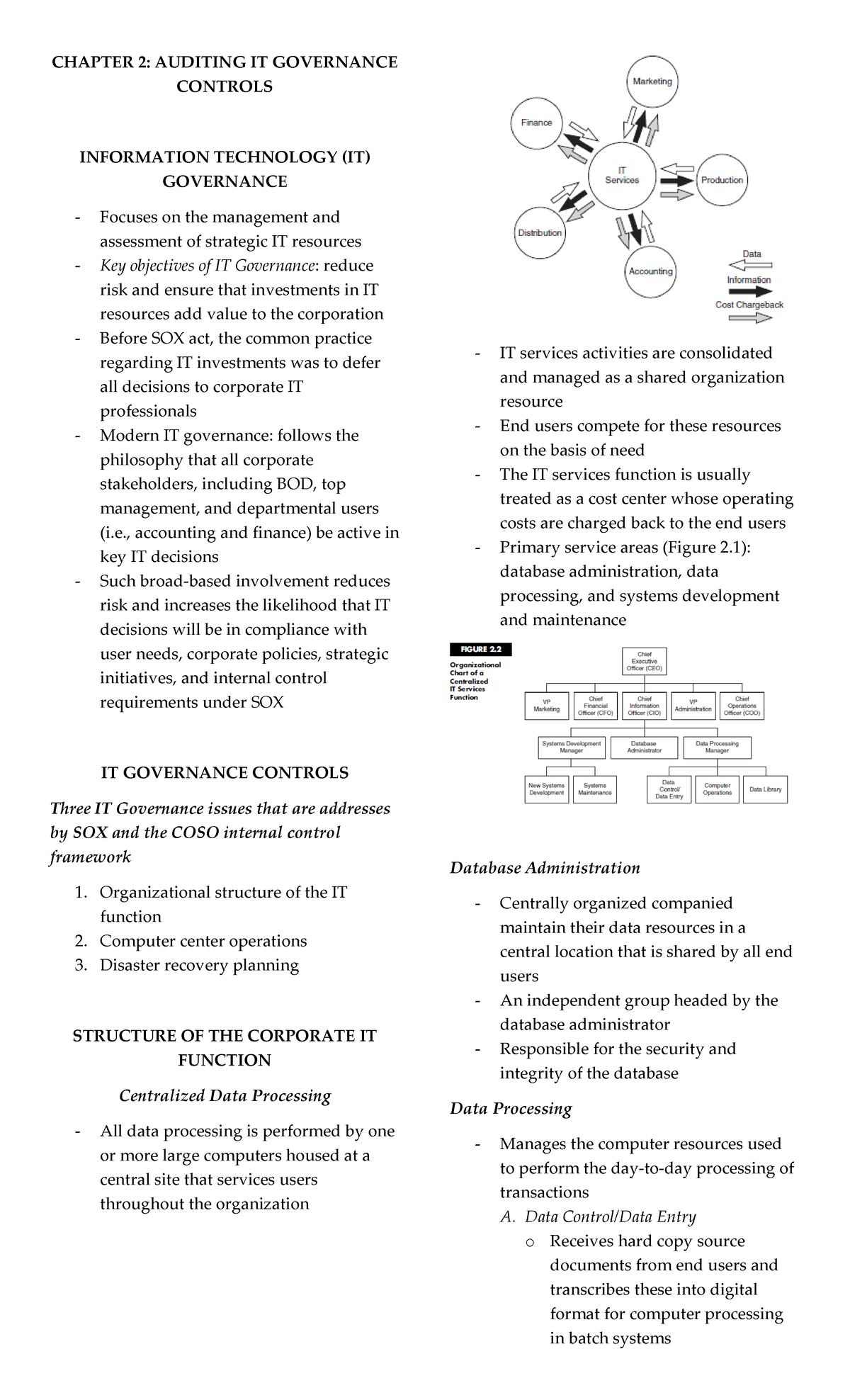 Chapter 2 - Auditing IT Governance Controls - CHAPTER 2: AUDITING IT GOVERNANCE CONTROLS ...