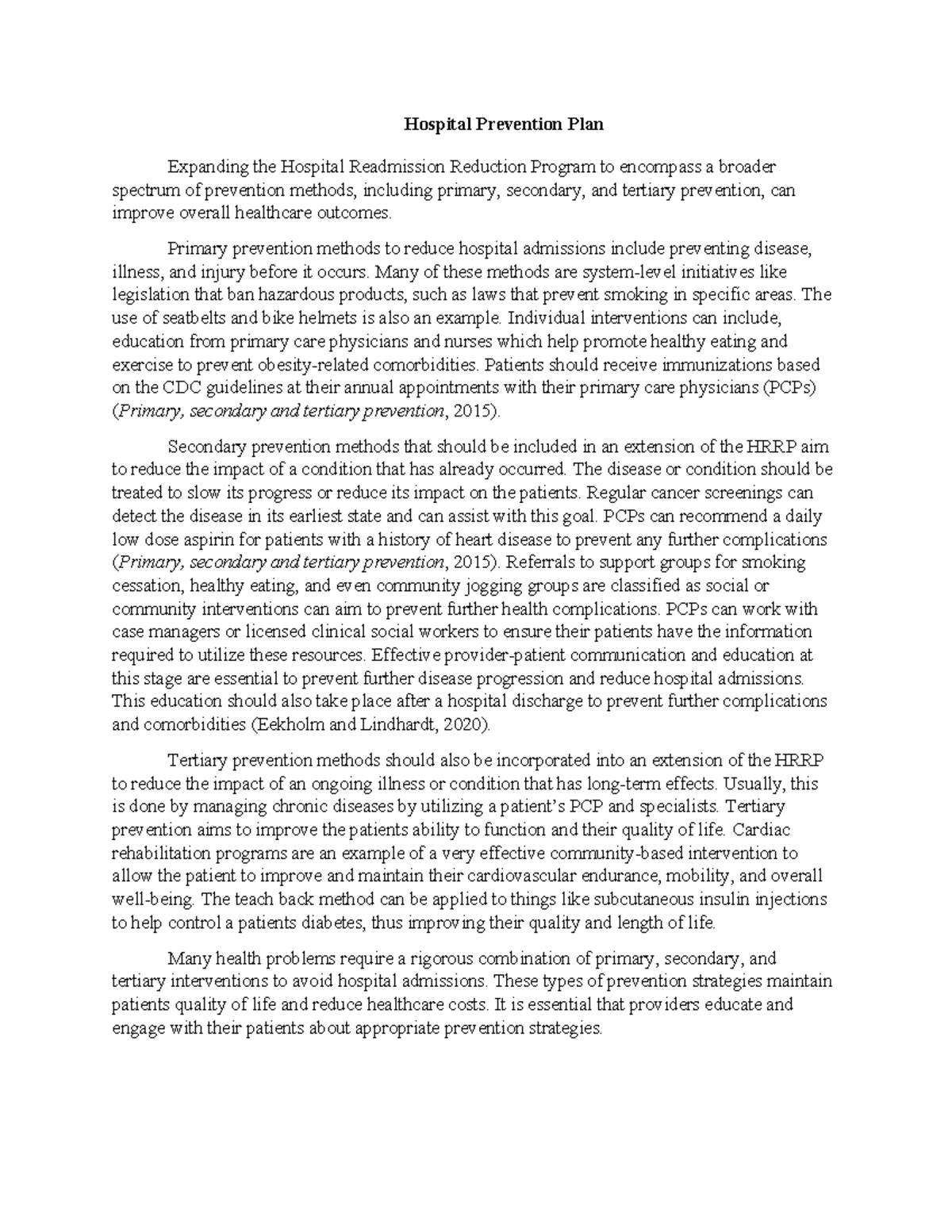 D028 Hospital Prevention Strategies: Enhancing Readmission Reduction ...