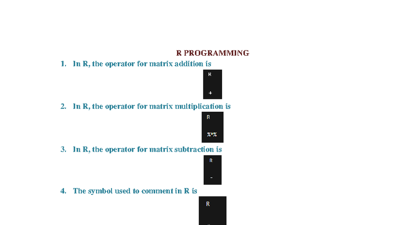 R Programming - Key Concepts and Functions Explained - Studocu