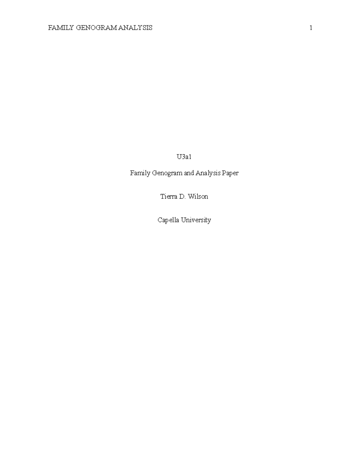 U3A1 - Family Genogram and Analysis: Patterns & Insights - Studocu