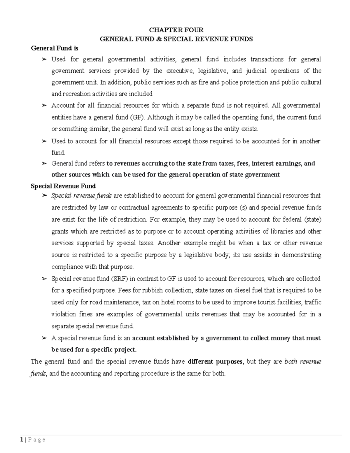 CHAPTER 4: GENERAL FUND & SPECIAL REVENUE FUNDS OVERVIEW - Studocu