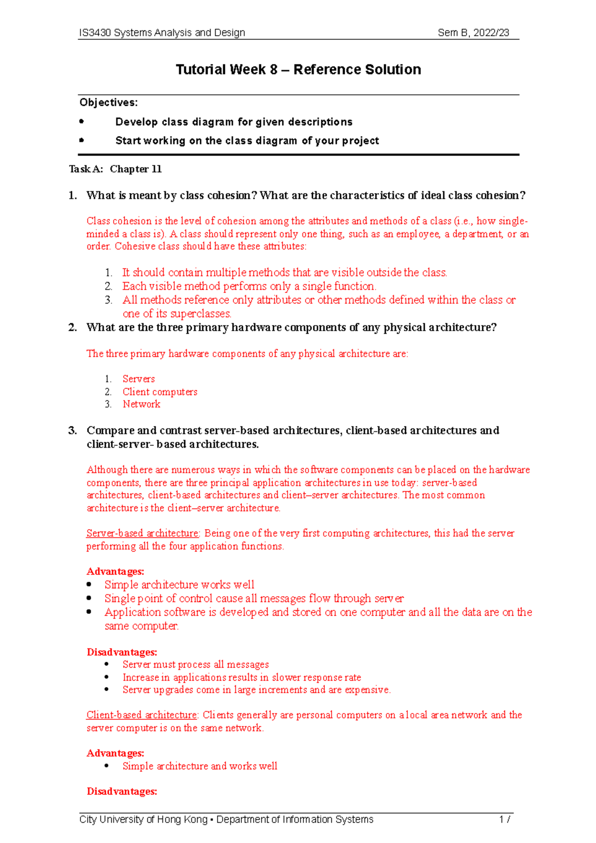 IS3430 Tutorial wk9 Reference Solution 2023v1 - Tutorial Week 8 ...