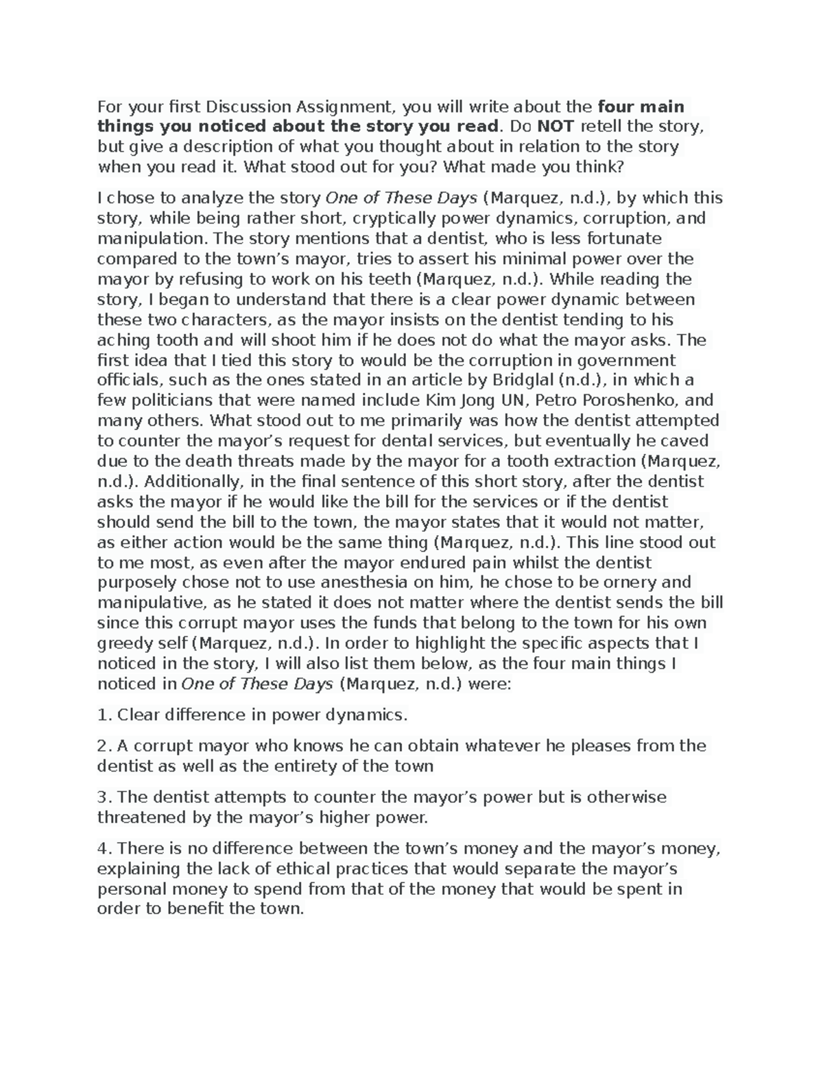 Discussion Post Unit 1 - For your first Discussion Assignment, you will ...