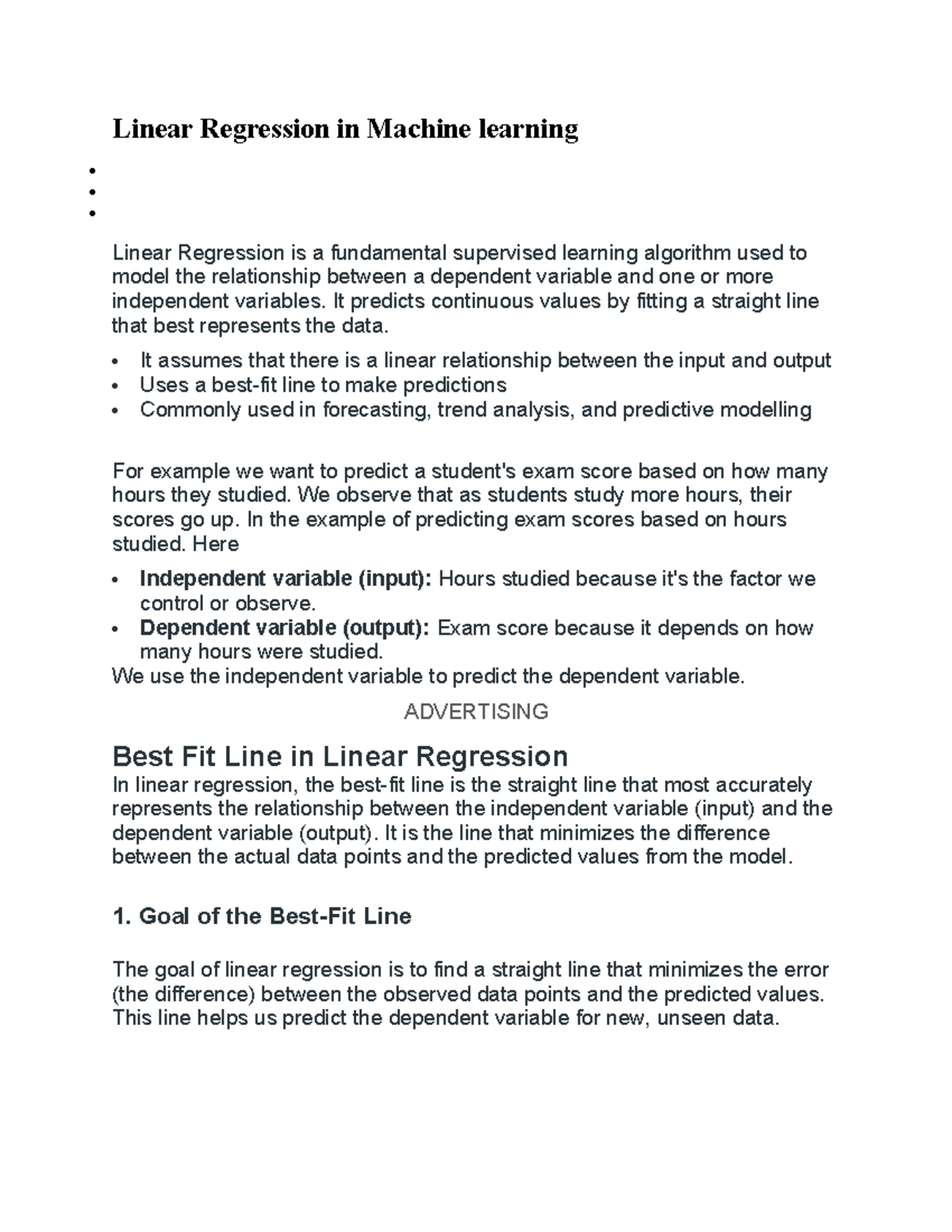 Linear Regression in Machine Learning: Concepts & Applications (CS101 ...