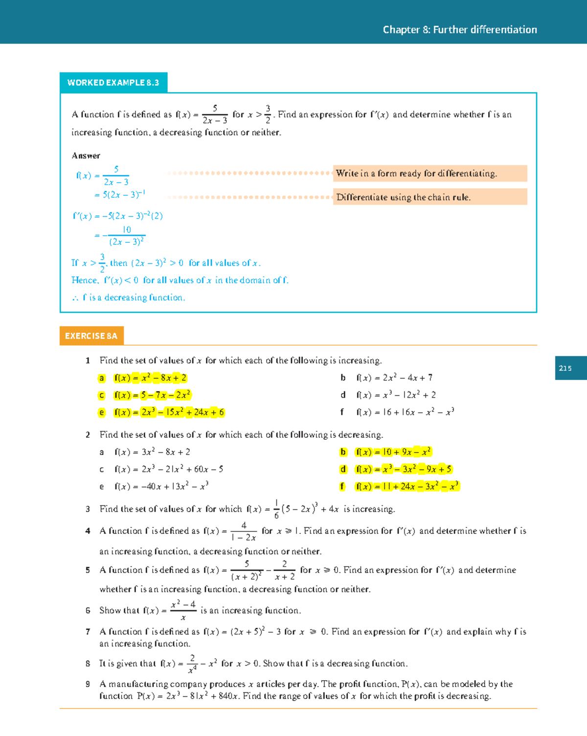 Chapter 8: Further Differentiation and Function Behavior Analysis (VAS ...