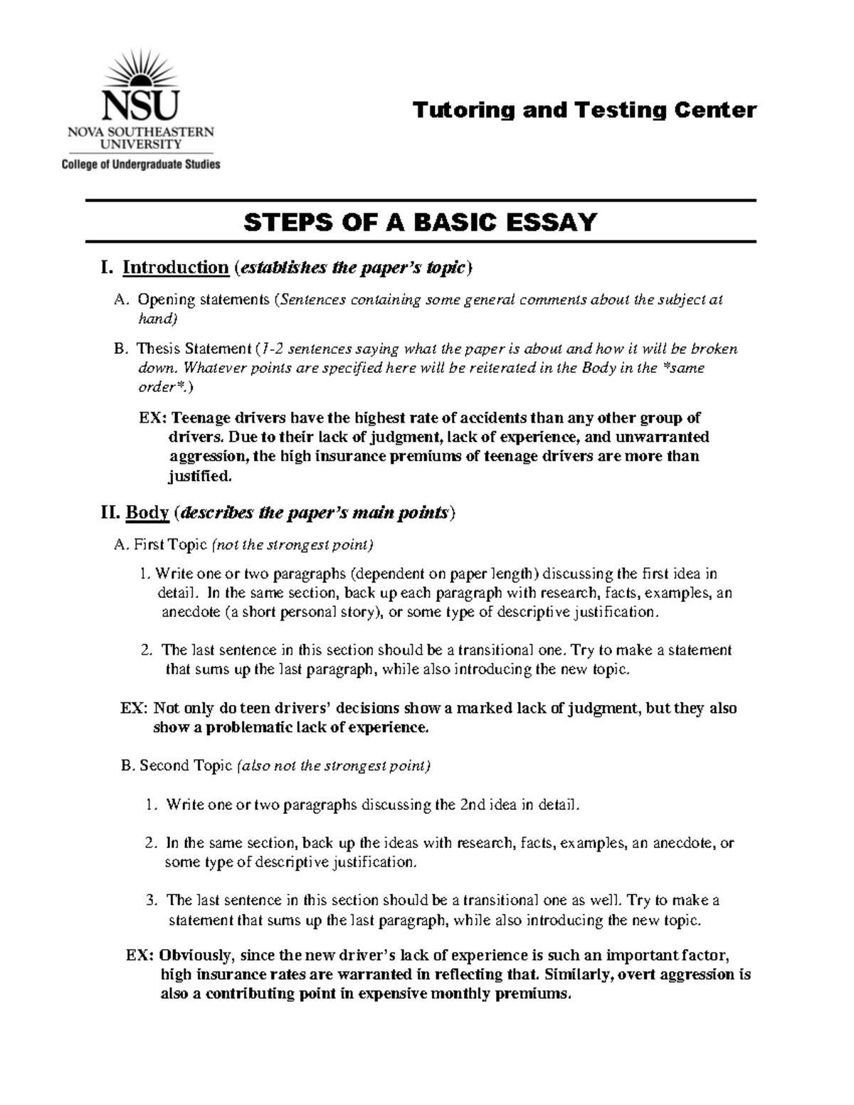 Basic Essay Writing Steps: A Guide for Students - Studocu